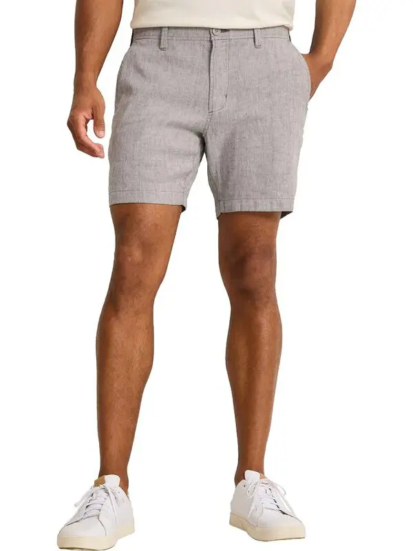 Tommy Bahama Beach Coast 7-inch Flat Front Linen & Cotton Shorts - Bala Shark