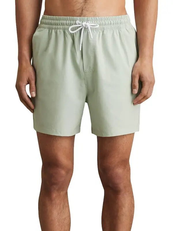 REISS Water Resistant Swim Trunks - Mint Green