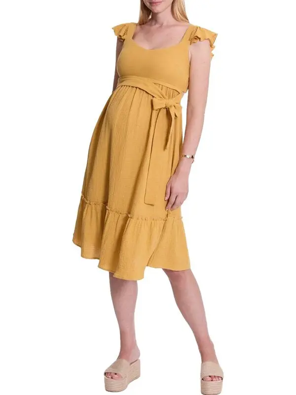 CACHE COEUR Melody Maternity Dress - Cumin