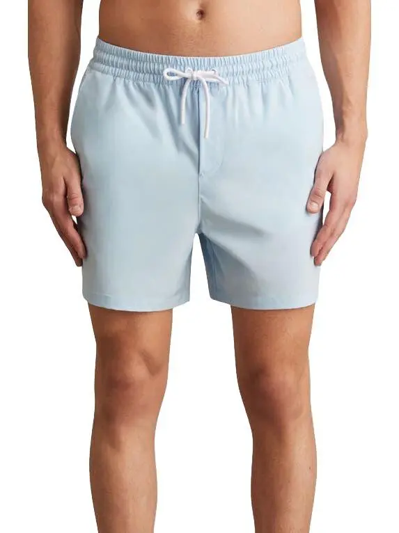 REISS Cliff Water Resistant Swim Trunks - Soft Blue