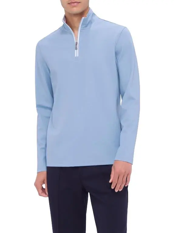 Bugatchi Quarter Zip Performance Pullover - Air Blue