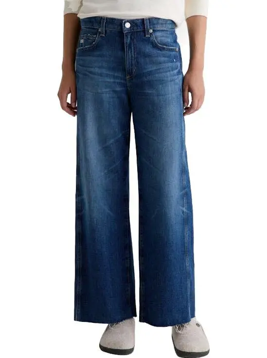 Ag Saige Raw Hem Wide Leg Jeans - Watermist