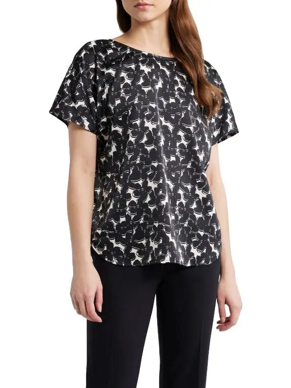 Anne Klein Printed Top - Anne Black/white Dove