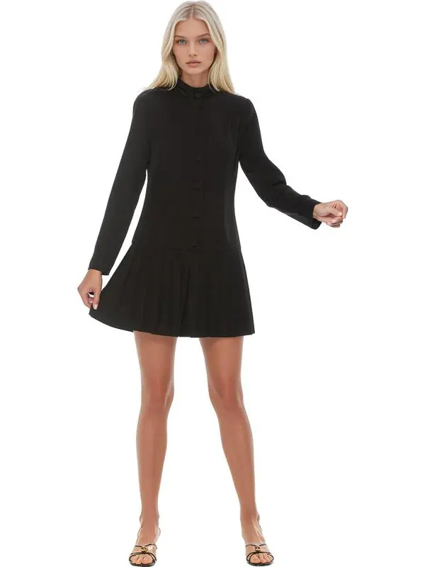 ALEXIA ADMOR Ellis Blazer Mini Dress With Pleated Skirt - Black