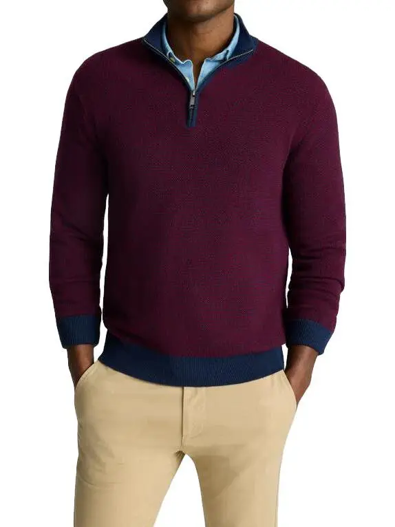 UNTUCKIT Marvall Quarter-zip Merino Wool Sweater - Syrah