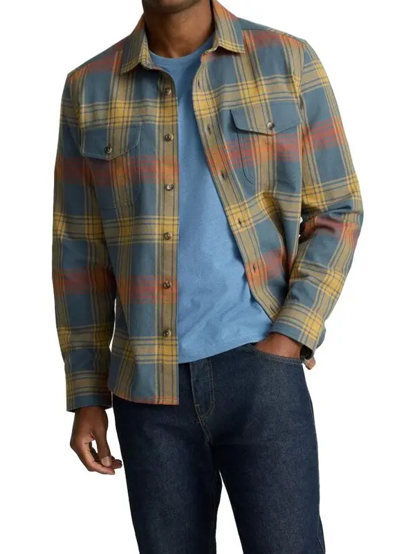 UNTUCKIT Coates Plaid Cotton Overshirt - Grey