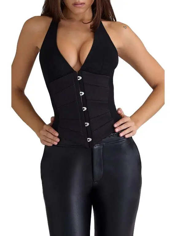 House Of Cb Lia Corset Top - Black