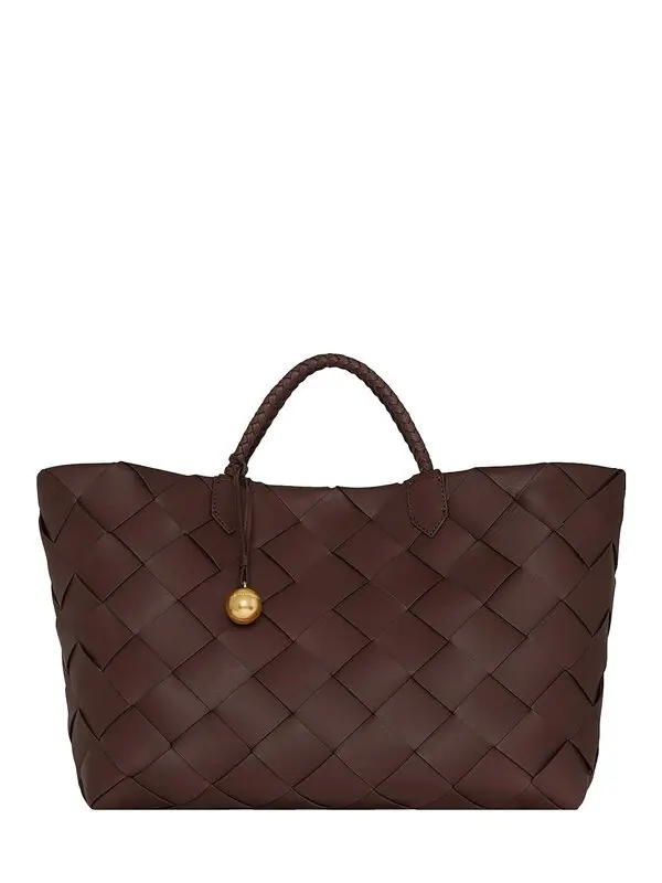 Rebecca Minkoff Mini Frankie Woven Leather Tote - Cherrywood
