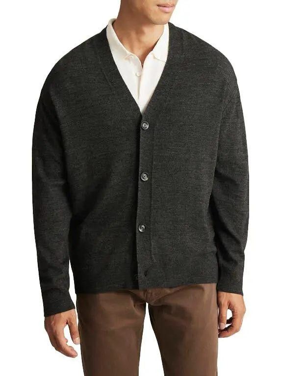 MAVI Relaxed V-neck Cardigan - Anthracite Melange