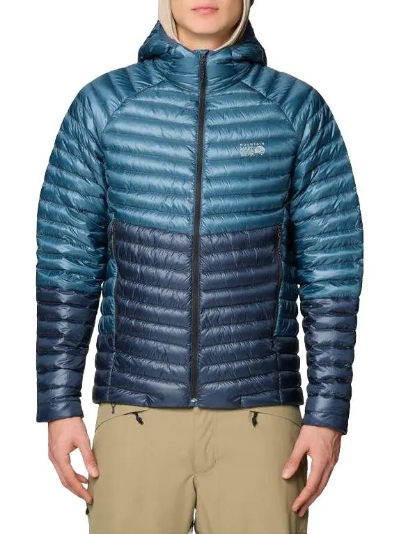 Mountain Hardwear Ghost Whisperer Packable 800-fill-power Down Hooded Jacket - Adriatic Blue/moon Blue