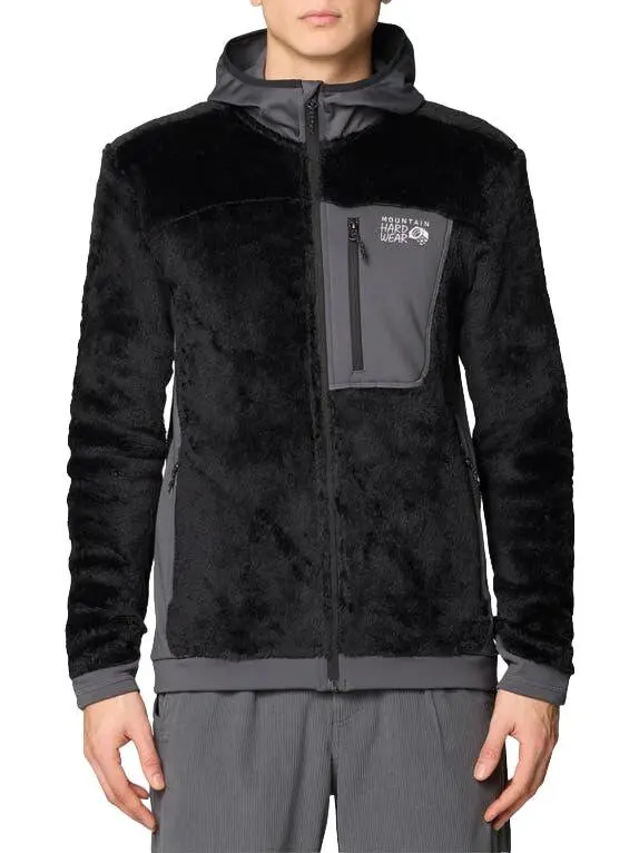 Mountain Hardwear Polartec® High Loft Fleece Hooded Jacket - Black/volcanic