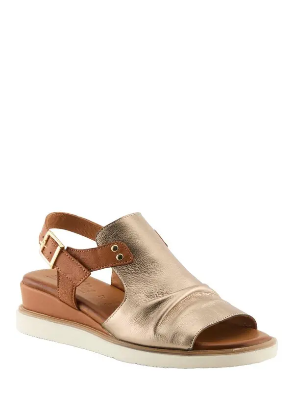 SPRING STEP SHOES Locals Ankle Strap Slide Sandal - Bronze Multi