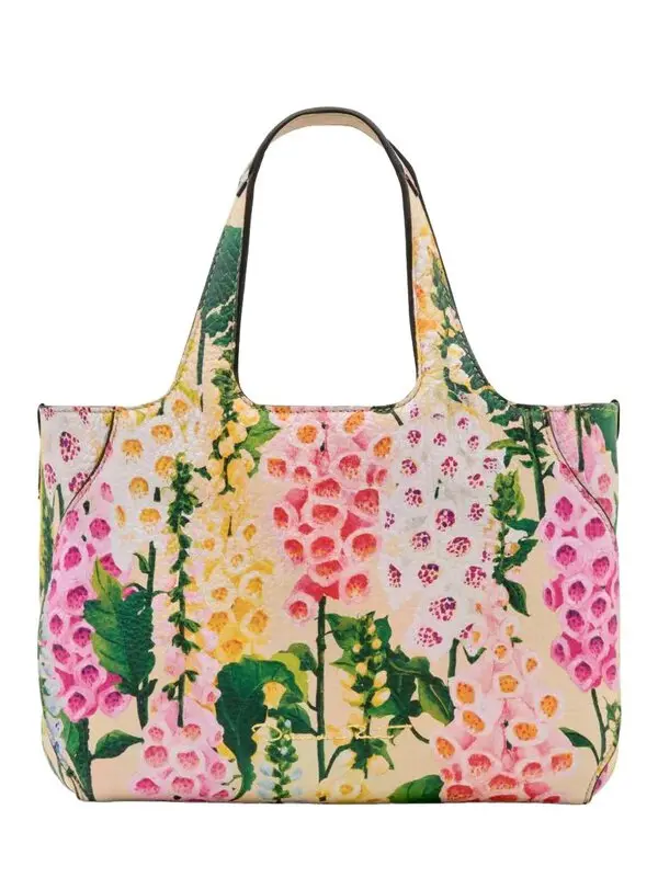 Oscar De La Renta Mini Floral-print Tote - Neutrals