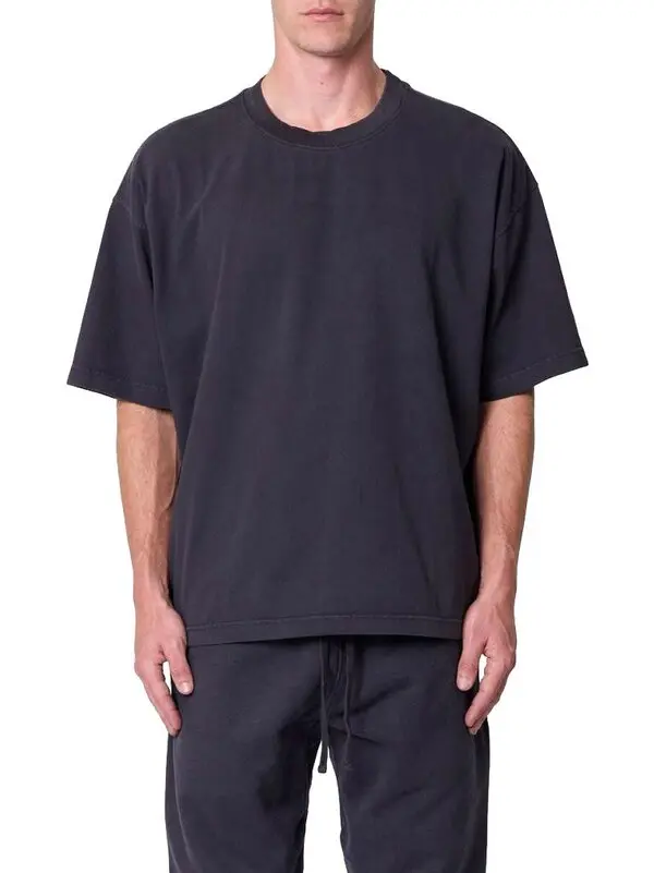 Mnml Heavy Basic Boxy Cotton T-shirt - Washed Black