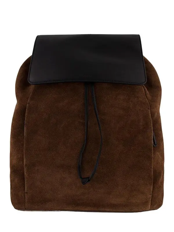 Vince Drayton Suede Flap Backpack - Chocolate