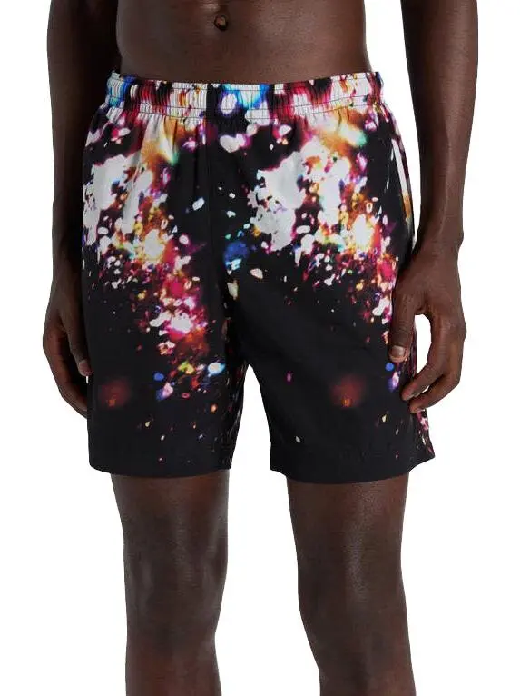 Alexander McQueen Confetti Print Swim Trunks - Black/multicolour
