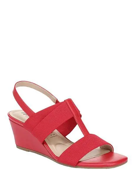 LIFESTRIDE Slingback Wedge Sandal - Fire Red