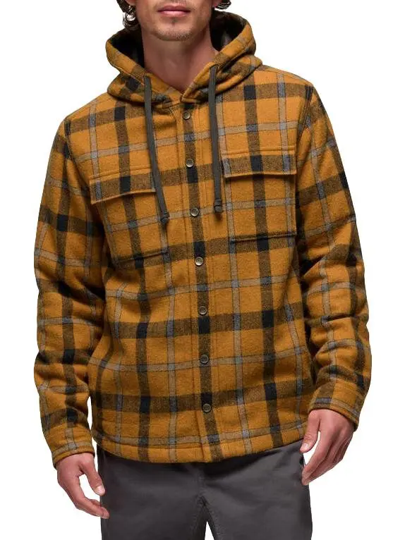 Prana Asgard Hooded Flannel Shirt Jacket - Dijon