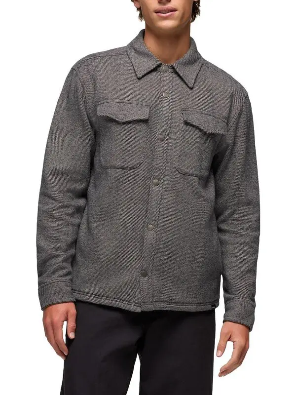 Prana Happy Camp Flannel Snap-up Shirt Jacket - Shadow Heather