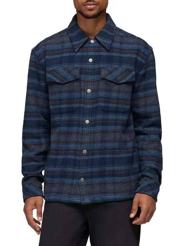 Prana Happy Camp Flannel Snap-up Shirt Jacket - Stormy Night