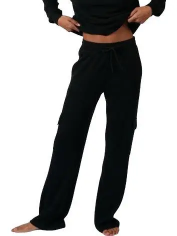 TOMBOYX Modal Cloud Waffle Cargo Pant - Black Beauty
