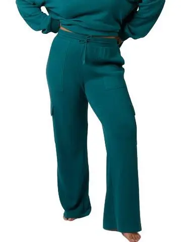 TOMBOYX Modal Cloud Waffle Cargo Pant - Jaded Teal