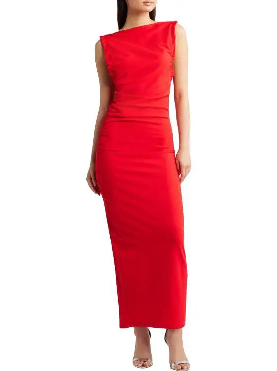 ICHI Ihmatine Maxi Dress - Red