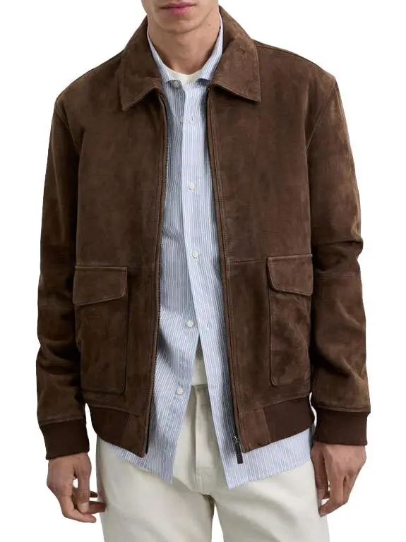 SCALPERS Suede Shirt Jacket - Darkbrown
