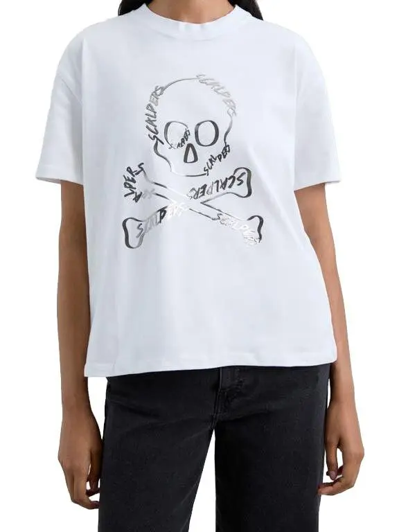 SCALPERS Skull Printed T-shirt - White