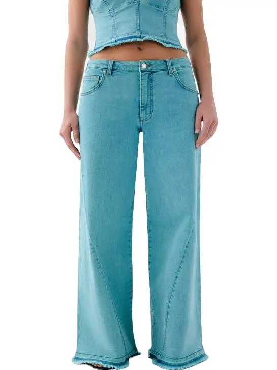 SCALPERS Culotte Denim Pant - Turquoise