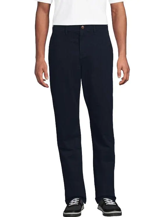LANDS' END Knockabout Comfort Waist Classic Fit Flannel Lined Chino Pant - Radiant Navy