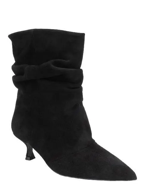 FOREVER & ALWAYS SHOES Balei Leather Pointed Toe Boot - Black Suede