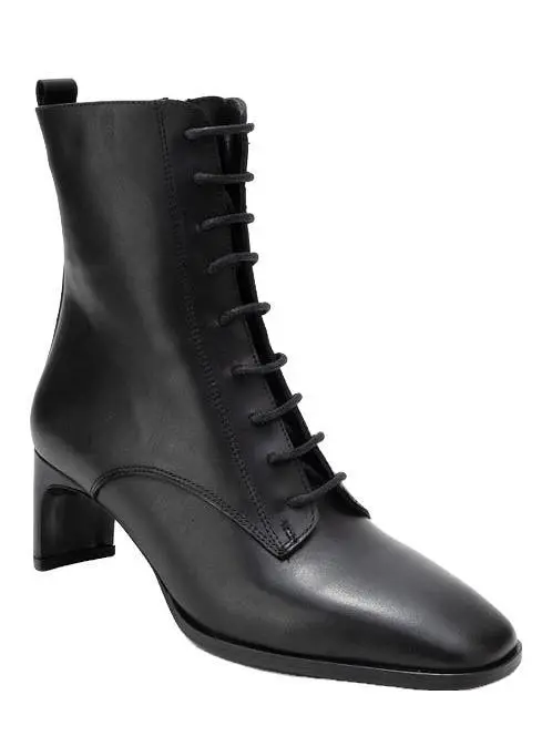 FOREVER & ALWAYS SHOES Sydy Leather Lace-up Boots - Black