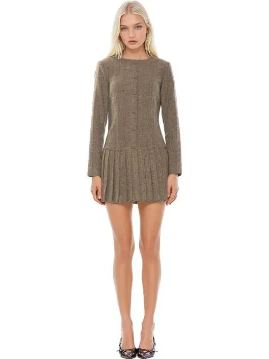 ALEXIA ADMOR Ellis Tweed Mini Dress - Herringbone