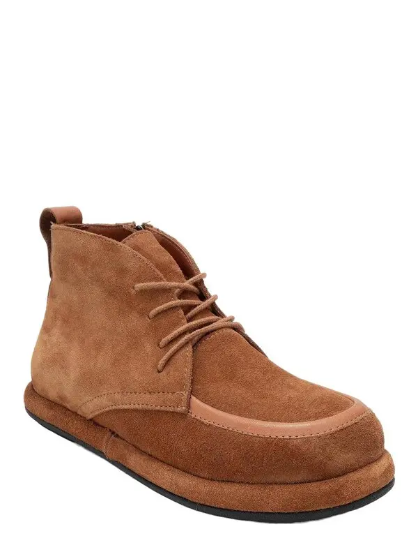 FOREVER & ALWAYS SHOES Martas Leather Zip Boots - Cognac Suede