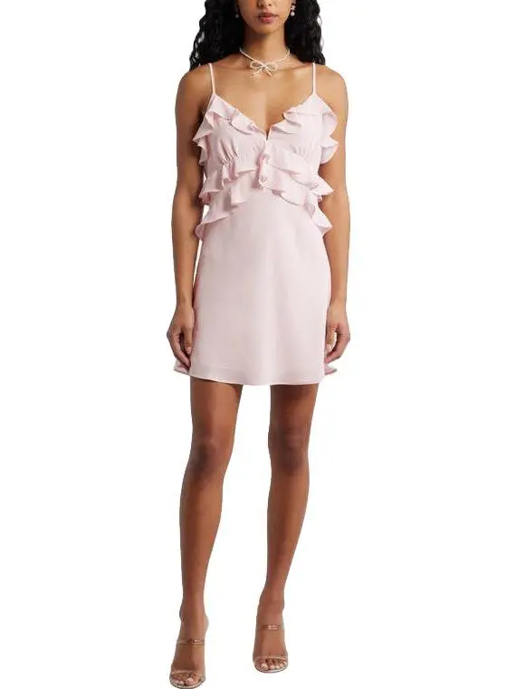 Bp. Ruffle Chiffon Mini Cocktail Dress - Pink Primrose
