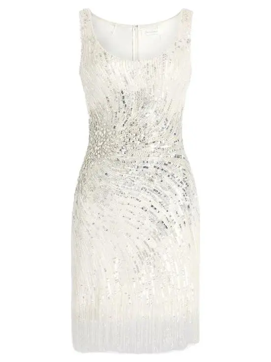 Jenny Packham Noella Sequined Embellished Mini Dress - Ivory