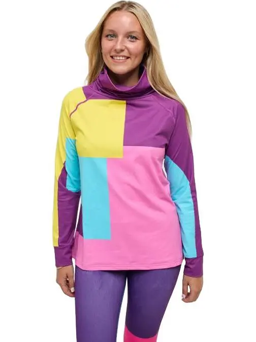 OOSC High Neck Baselayer Top - Purple/ Pink/ Yellow/ Blue