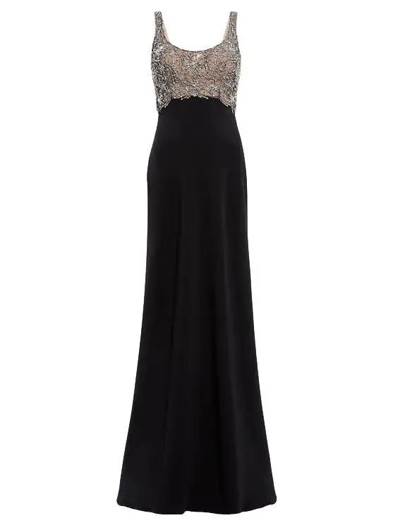 Jenny Packham Reverie Embellished Maxi Dress - Liquorice - Illusion
