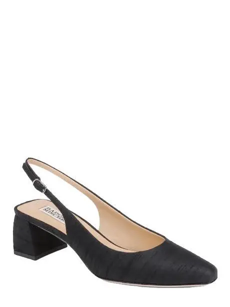 Badgley Mischka Oaklee Block Heel Slingback Pump - Black Silk