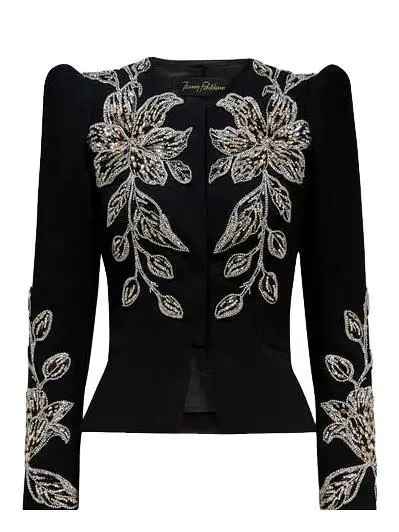 Jenny Packham Dalila Embellished Jacket - Liquorice