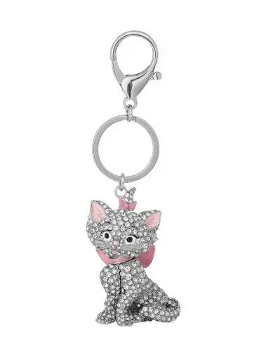Disney Aristocats Marie Crystal Pavé Bag Charm Keychain - Multi