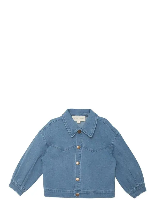 MABEL + HONEY Denim Days Button Jacket - Blue