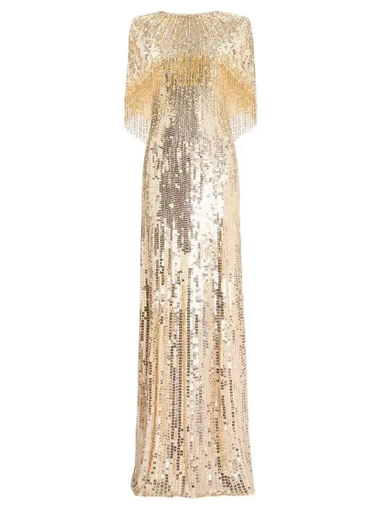 Jenny Packham Blake Sequin-embellished Maxi Gown - Sugar