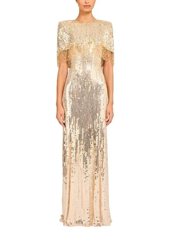 Jenny Packham Blake Sequin-embellished Maxi Gown - Sugar