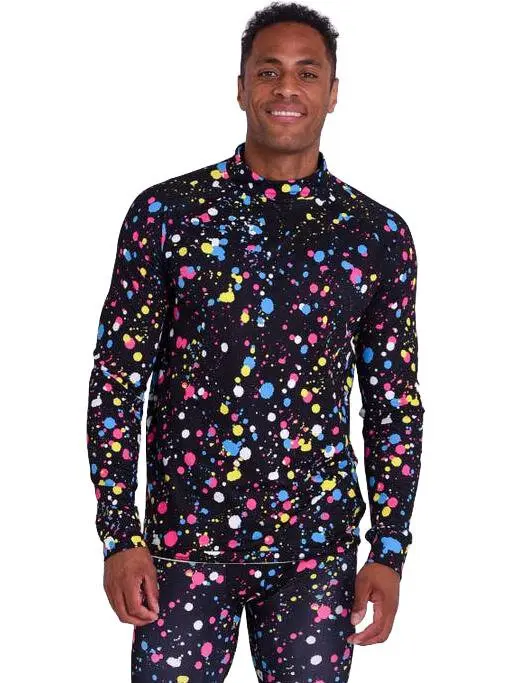 OOSC Baselayer Top Catalina Wine Mixer - Black With Colorful Splatter