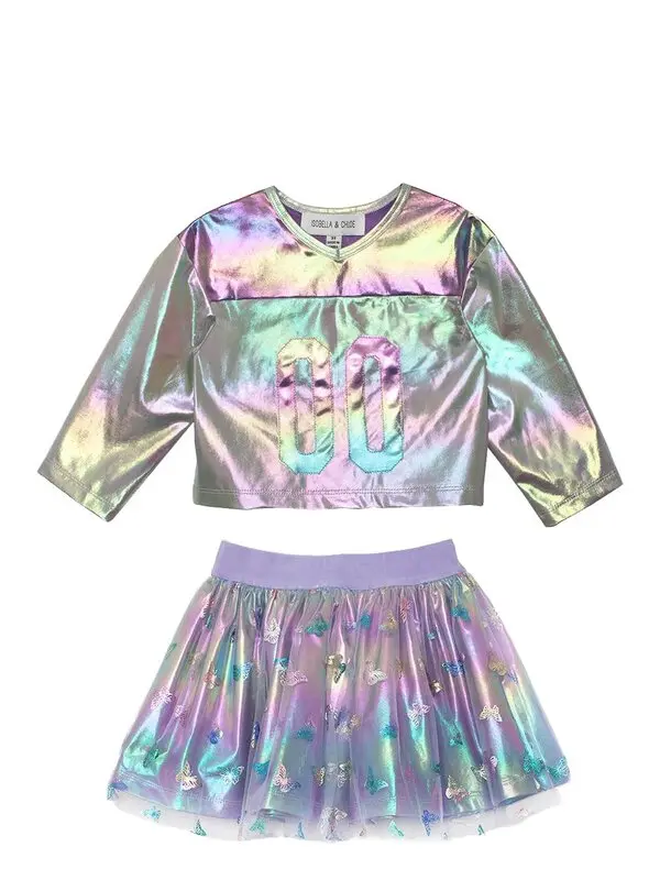 ISOBELLA & CHLOE Gametime Butterfly Two-piece Set - Purple