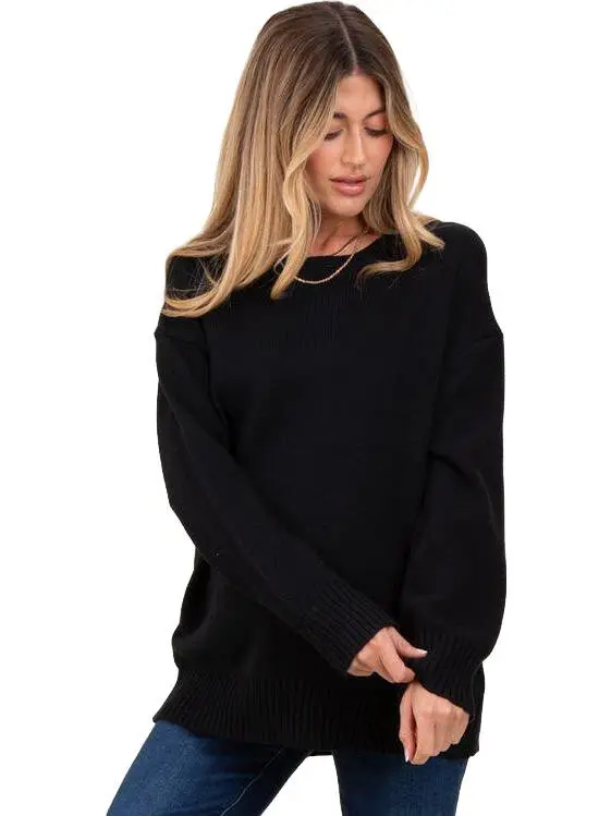 PINKBLUSH Maternity Sweater - Black