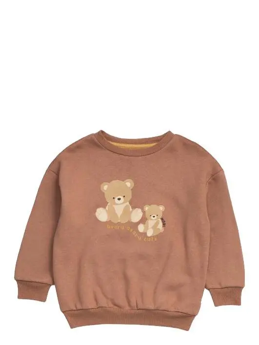 MORI Teddy Bear Oversized Sweatshirt - Mocha Mousse