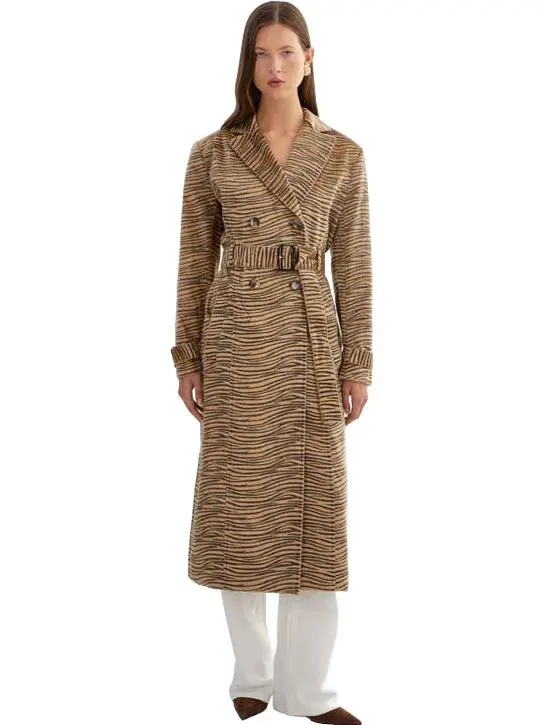 LAMARQUE Tiger Print Trench Coat - Tgr